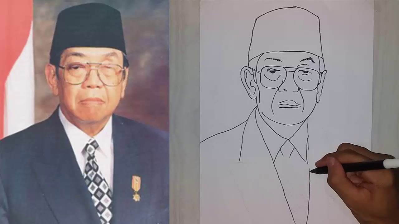Cara menggambar GUS DUR sangat mudah skali - YouTube