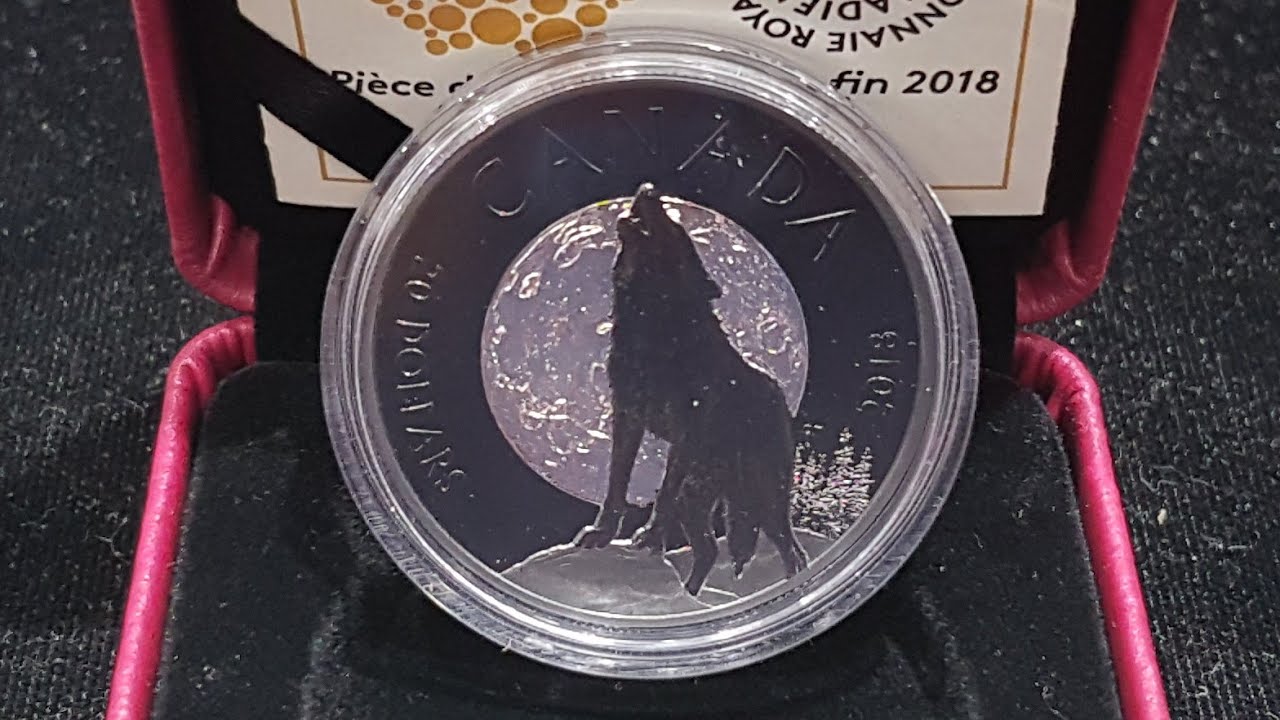 Howling Wolf Rhodium Plated Silver Coin - 2018 Canadian Nocturnal By ...