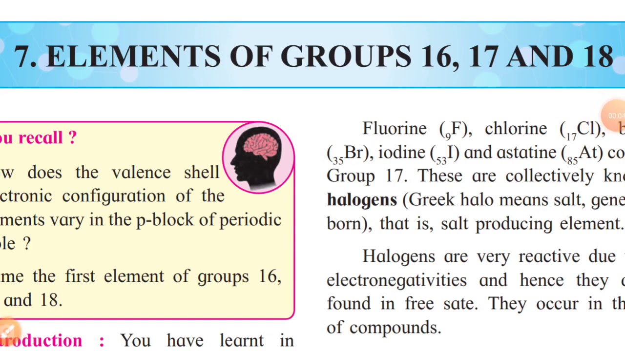Elements of Group 16,17 and 18 - YouTube