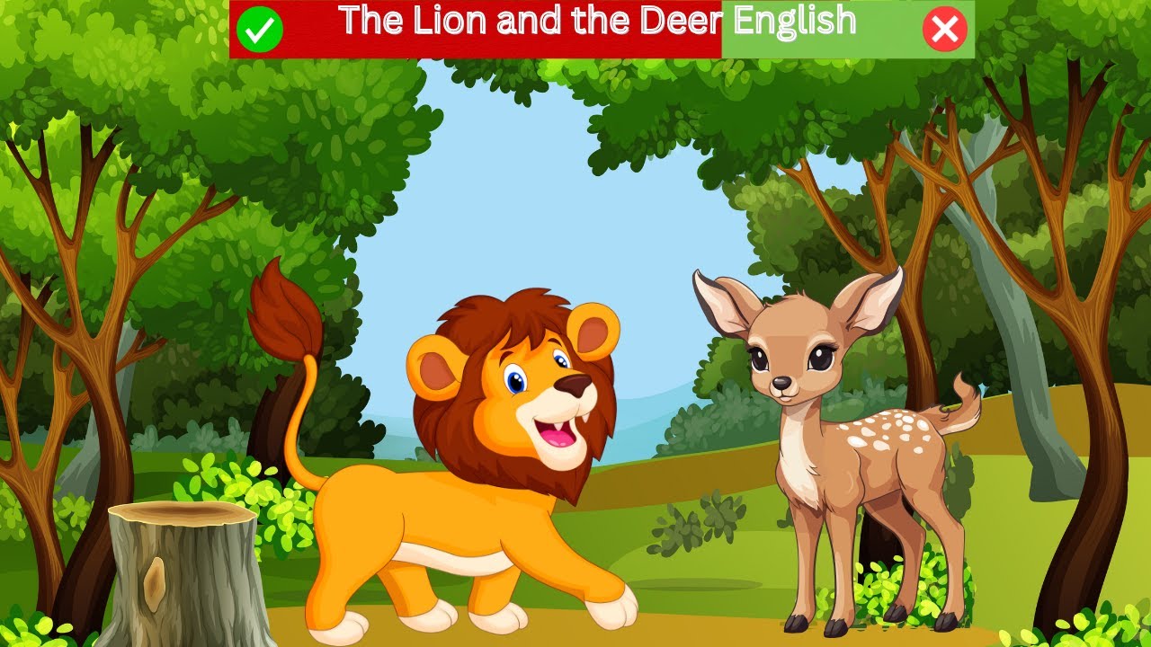 The Lion and the Deer 🦁 | English Learning Story for Kids | Kindness ...