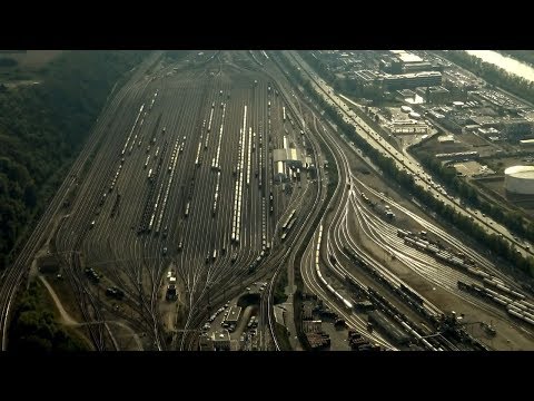 La gare de triage de Sibelin vue du ciel
