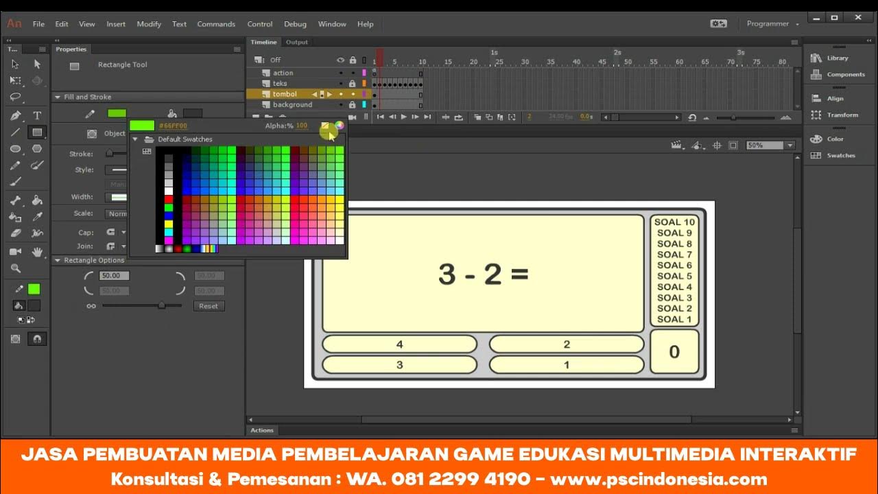 Cara Membuat Game Kuis Pilihan Ganda di Adobe Animate HTML5 Canvas - YouTube