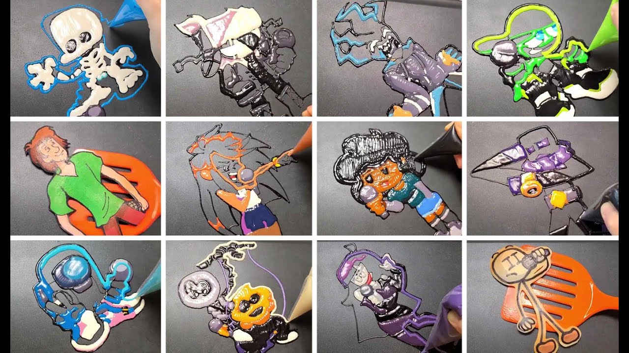 FRIDAY NIGHT FUNKIN Pancake art Challenge/Boyfriend, Fun sized Ruv ...