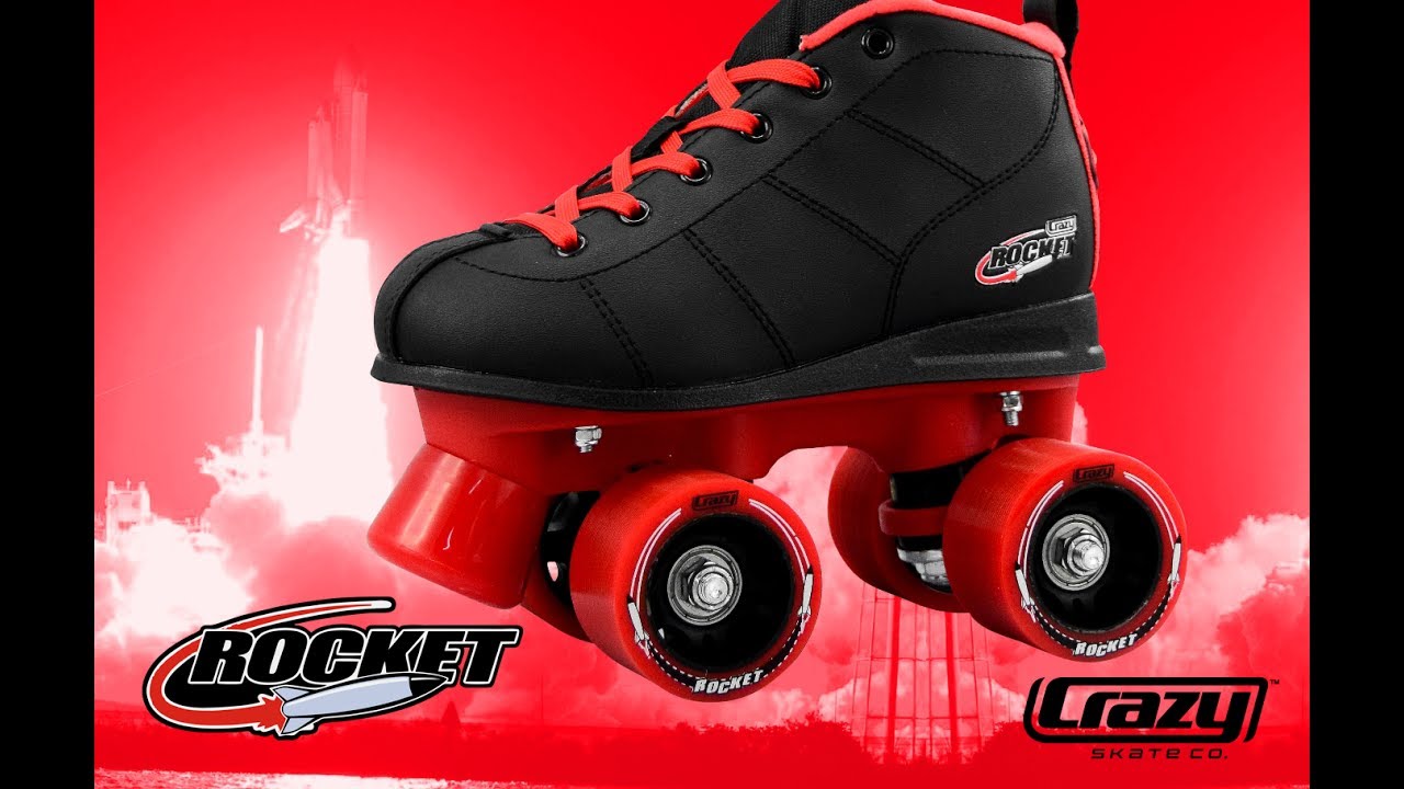 Rocket Black/Red Kids Skate by Crazy Skates - YouTube
