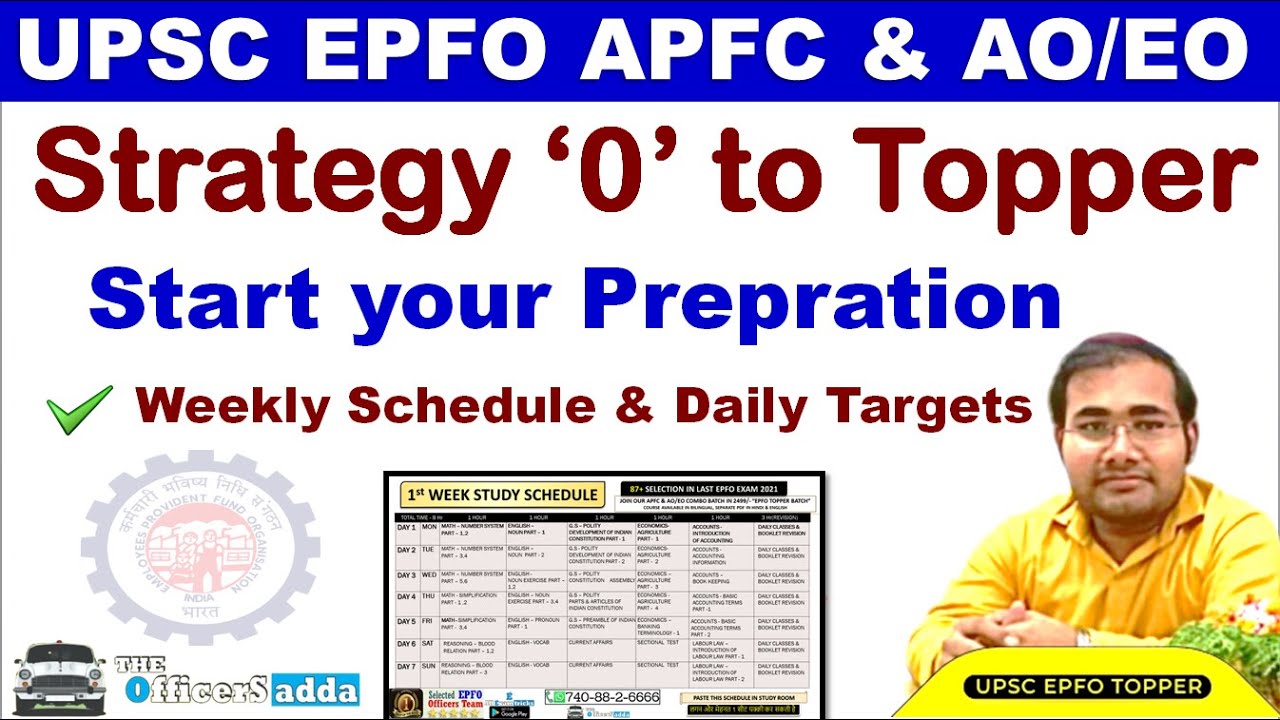 HOW TO START YOUR PREPRATION ZERO TO TOPPER | UPSC EPFO APFC AO EO ...