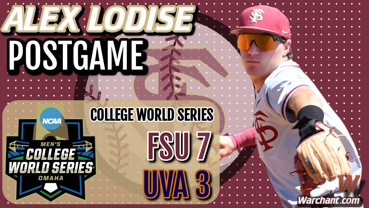 FSU shortstop Alex Lodise on FSU win vs Virginia at CWS | FSU Baseball ...