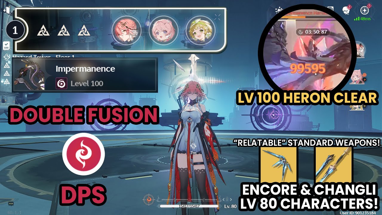 Changli S0R0 with Encore! Standard Weapons Defeat Lv 100 Tower ...