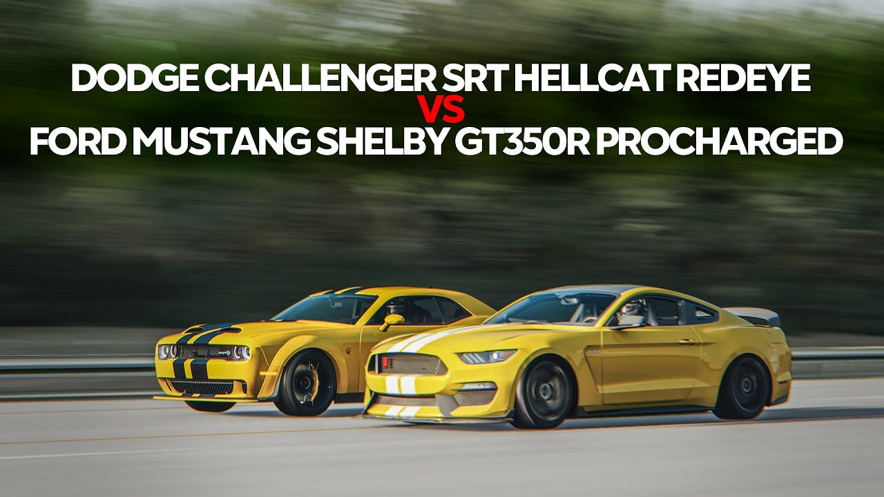 Dodge Challenger SRT Hellcat Redeye VS Ford Mustang Shelby GT350R ...