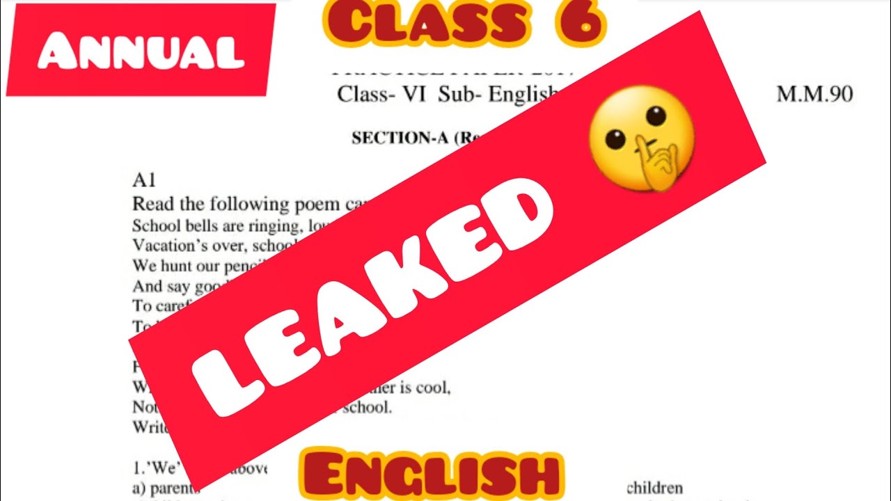 DAV CLASS 6 ORIGINAL QUESTION PAPER OF ENGLISH 2023 ANNUAL dav-class-6-original-question-paper-of-english-2023-annual