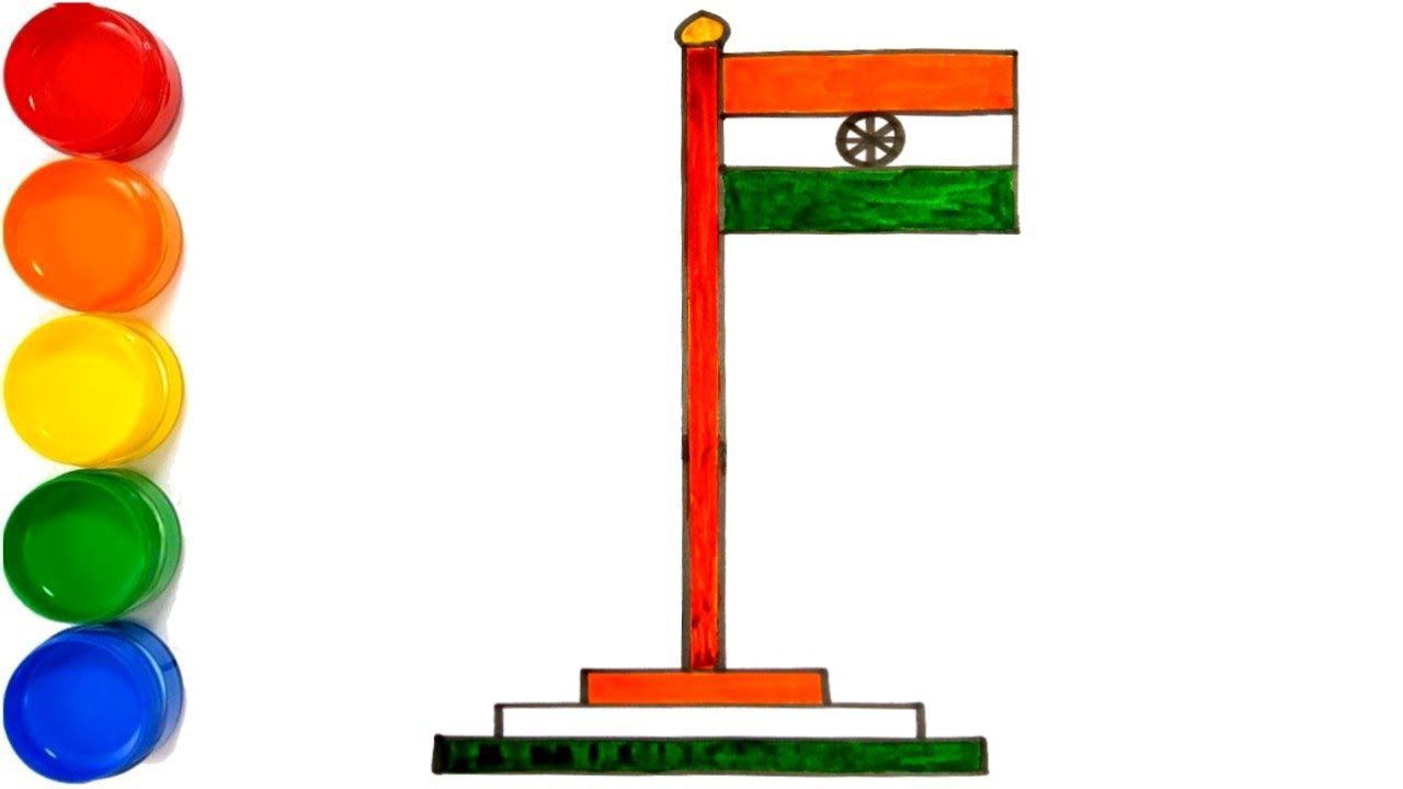 India Flag Drawing | National Flag Drawing | Indian Flag Drawing | Draw Smart - YouTube