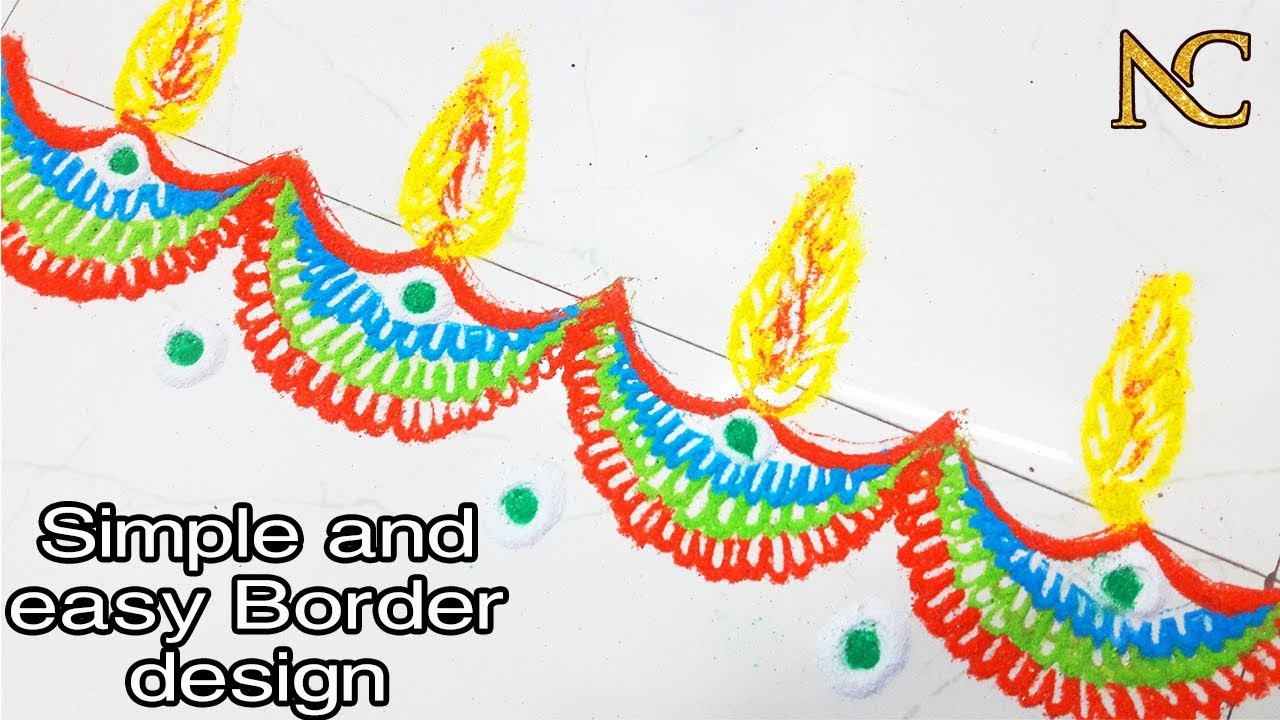 Deepam Border rangoli designs for diwali | Diwali special rangoli ...