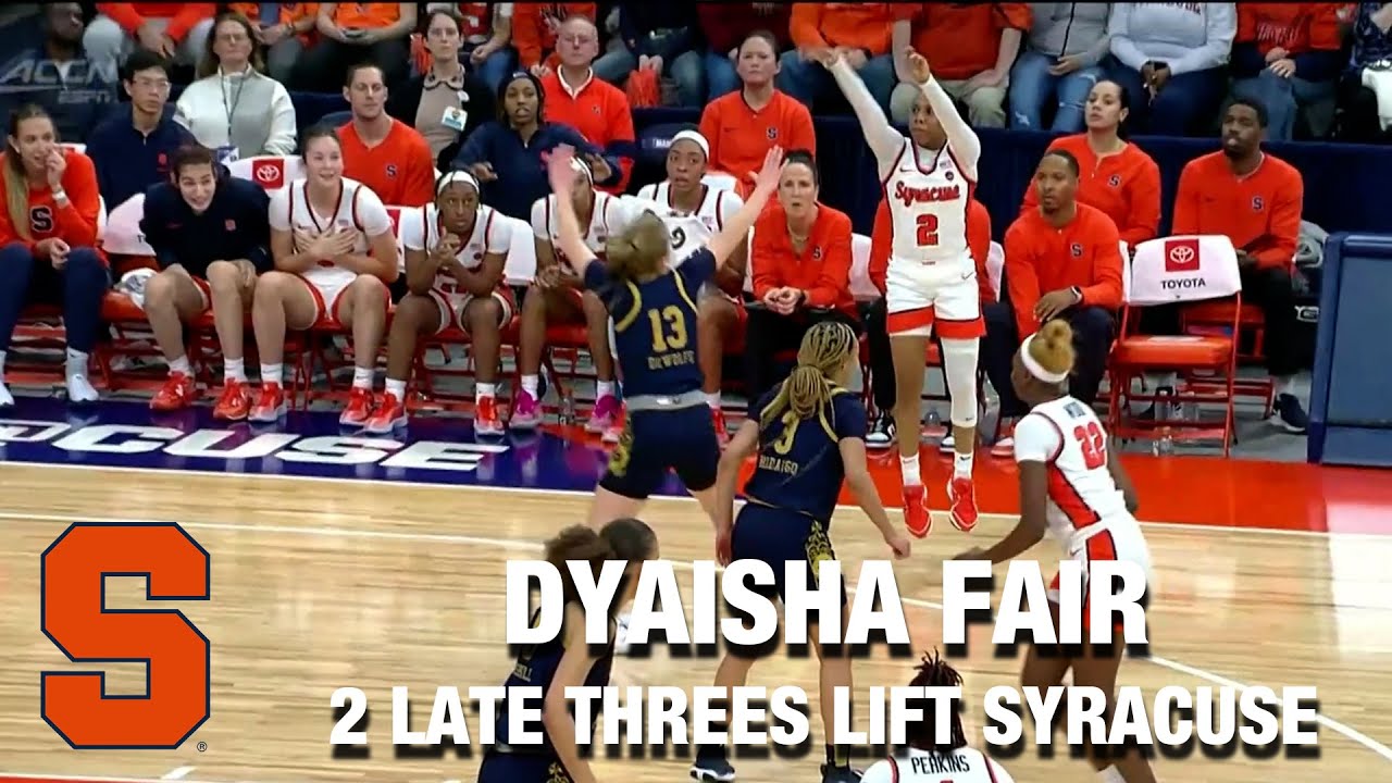 Dyaisha Fair's 2 Late Threes Lift Syracuse - YouTube