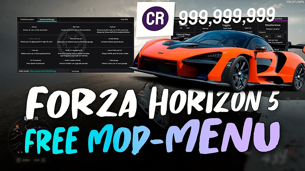 Forza Horizon 5 *BEST* Mod Menu - Free Money/HP/Cars (2023) - YouTube