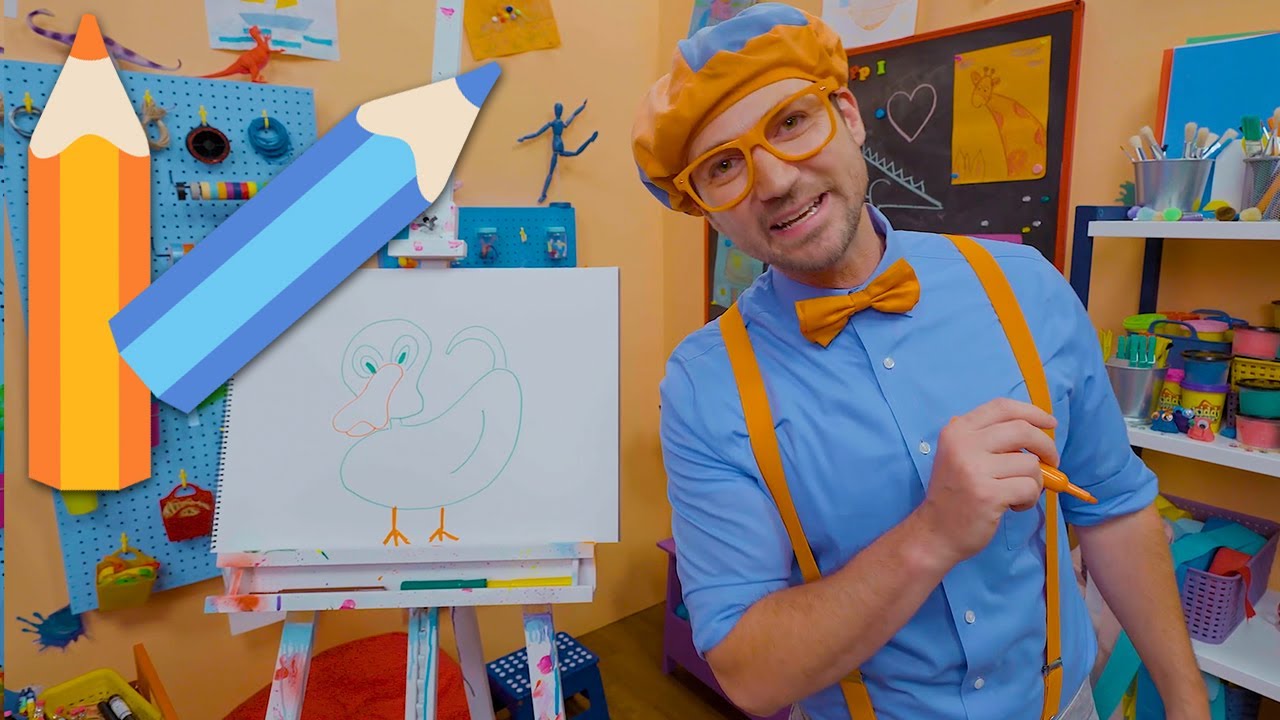 How To Draw Declan The Duck - EASY ART FOR KIDS! | Blippi's Drawing ...