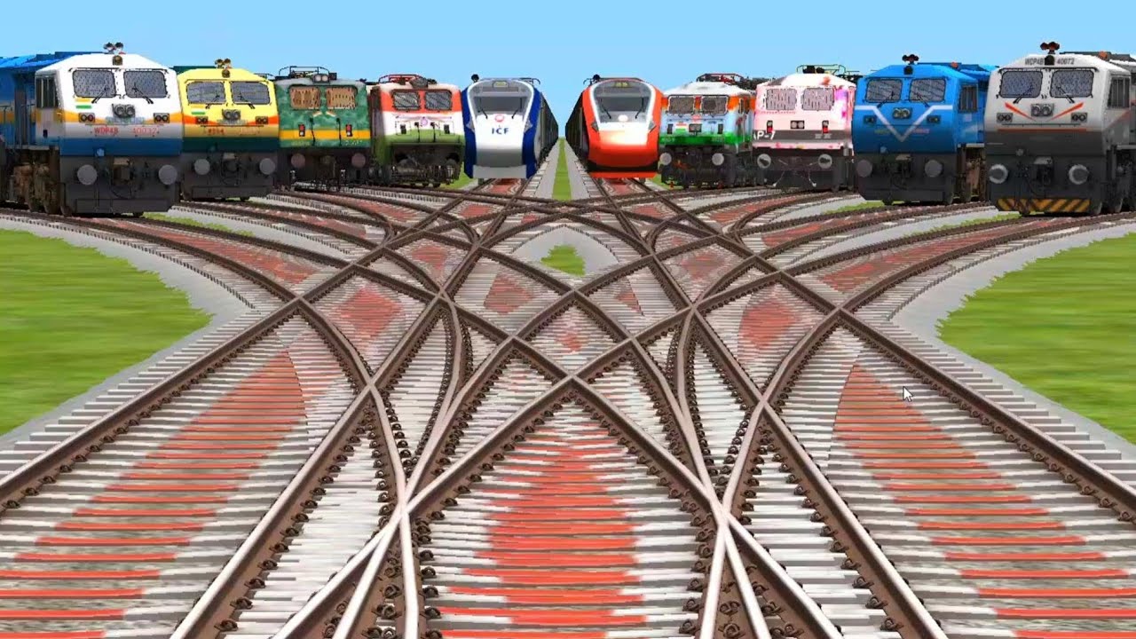 Indian railway station track locomotive village ground bumpy railway ...