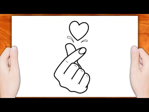como dibujar | cómo dibujar un corazón coreano facil y rápido | dibujos ...