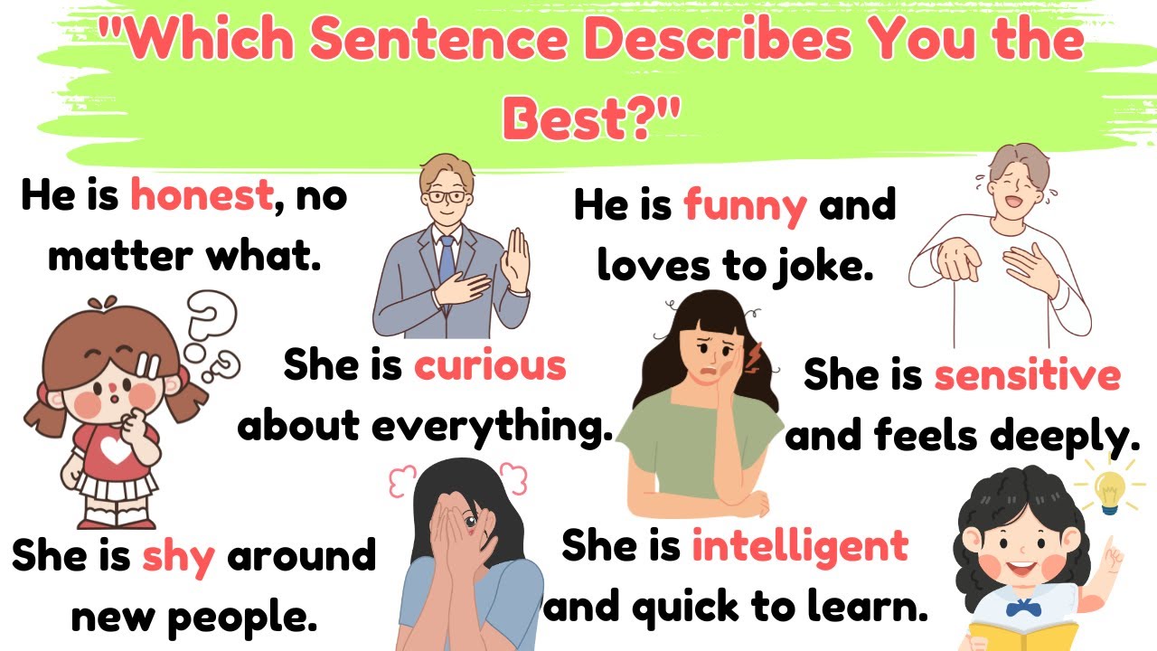 Personality Traits Explained in Simple Sentences!Describe Personality ...