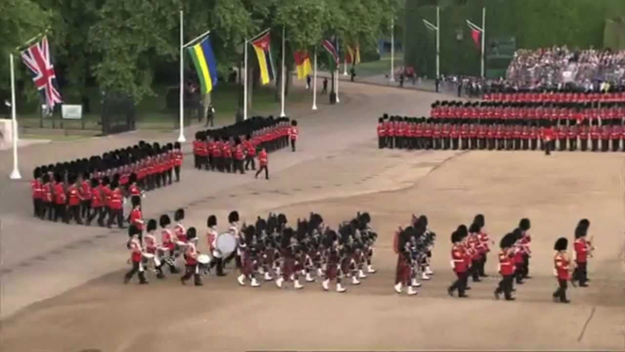 1 Trooping the Colour - Scots Guards, Pipes and Drums - YouTube