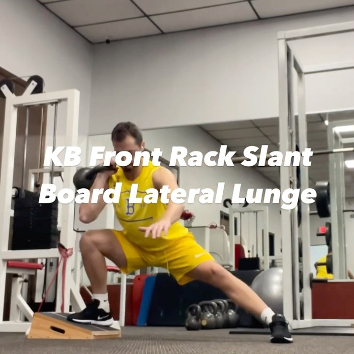 KB Front Rack Slant Board Lateral Lunge #trainlikethepros - YouTube