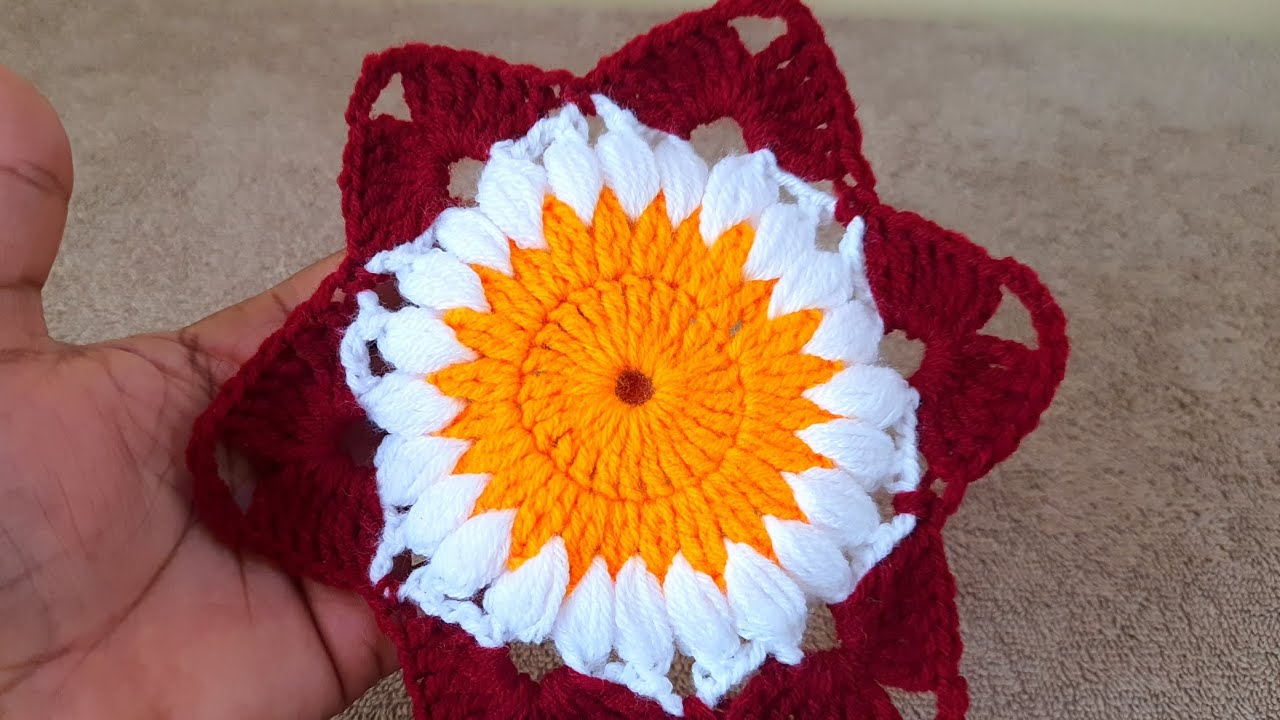 Crochet flower pattern Very Easy woolen flower tutorial crochet flower ...