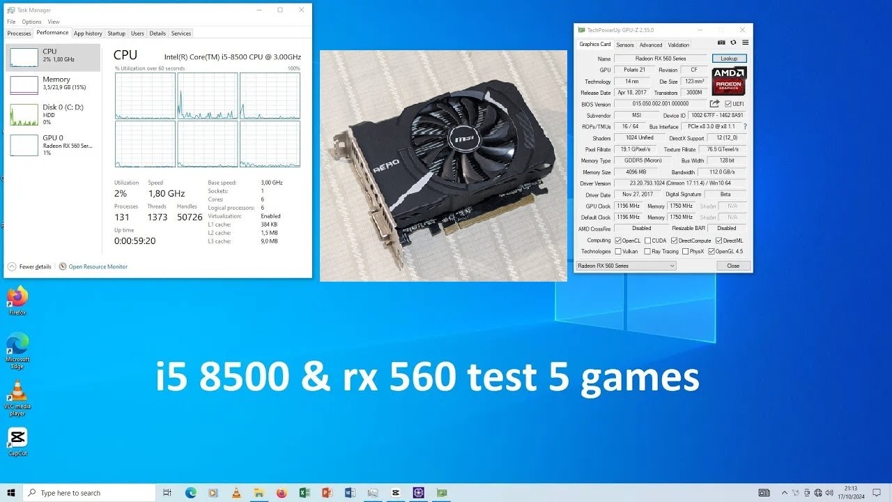 intel i5 8500 or 8400 & rx 560 test 5 games - YouTube