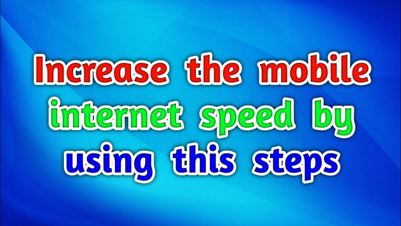 How to increase mobile internet speed by using this steps in tamil I ...