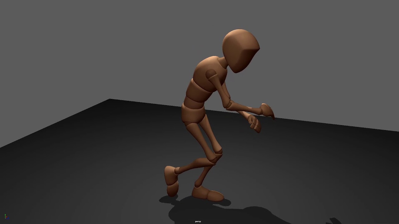 Sad walk cycle - YouTube