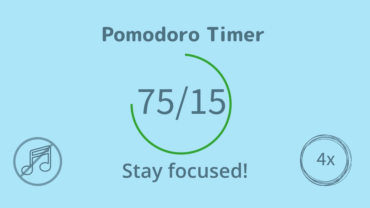 📚 Pomodoro Timer 6h – Best Study & Work Timer (75/15 Method)⏳ | Focus ...