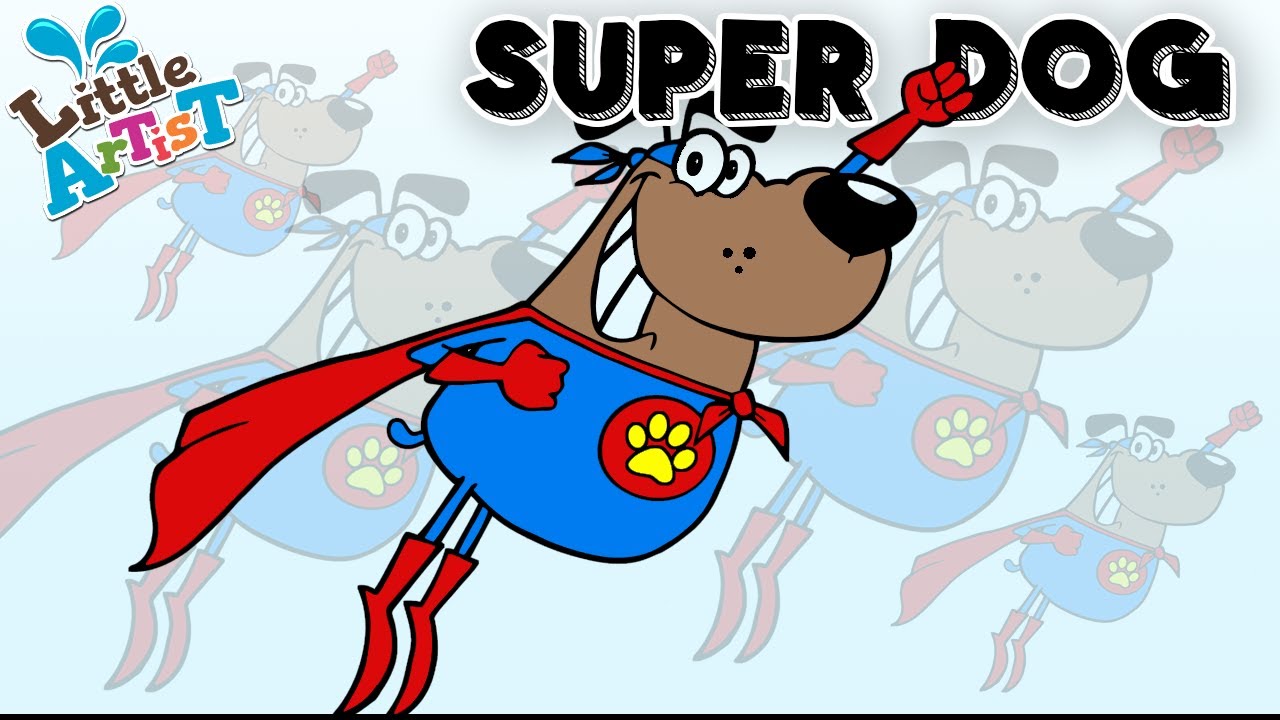 How to draw Superhero Dog | Cartoon Animal ☆ - YouTube
