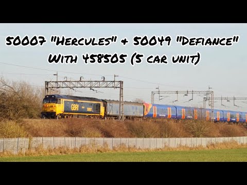 GBRf Class 50’s 50007 "Hercules" & 50049 "Defiance" hauling Class 458 ...