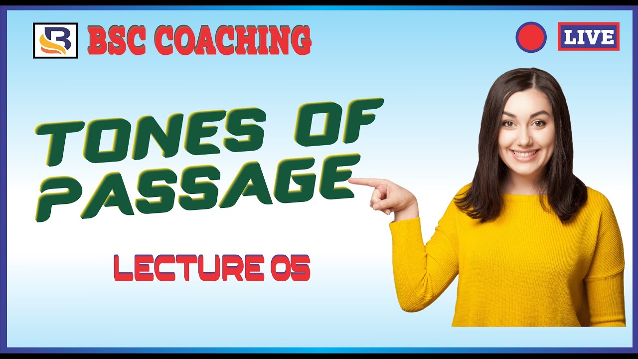 Tones of Passage for Comprehension Lecture 05 || For BANK, SSC, RLY ...