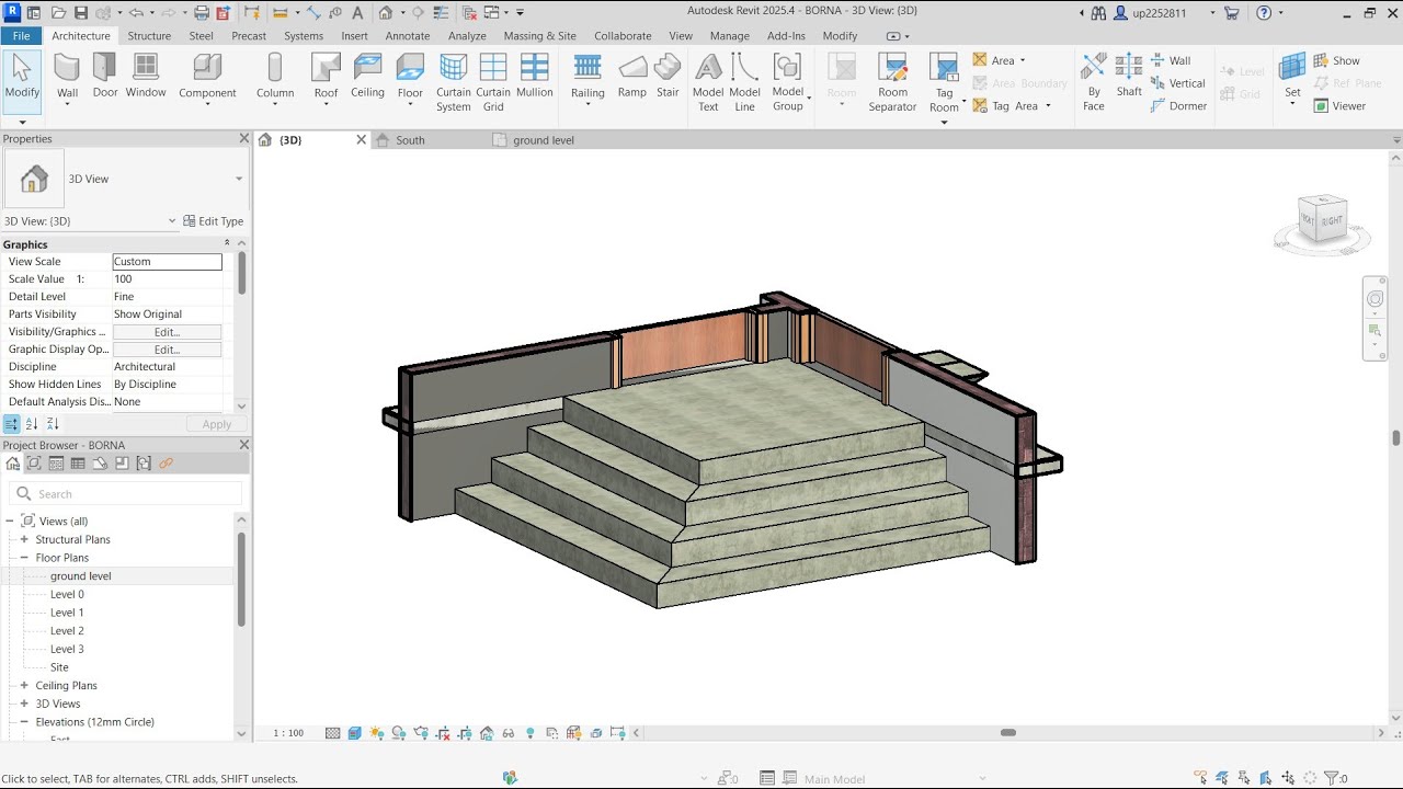 Easiest way to create Corner Stair in revit - YouTube
