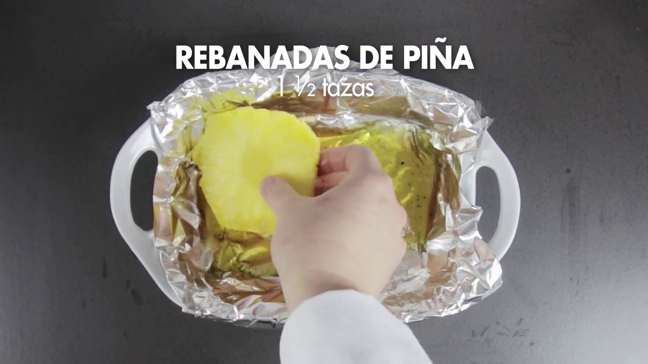 Tapas de pollo asado con limón , miel y piña. - YouTube