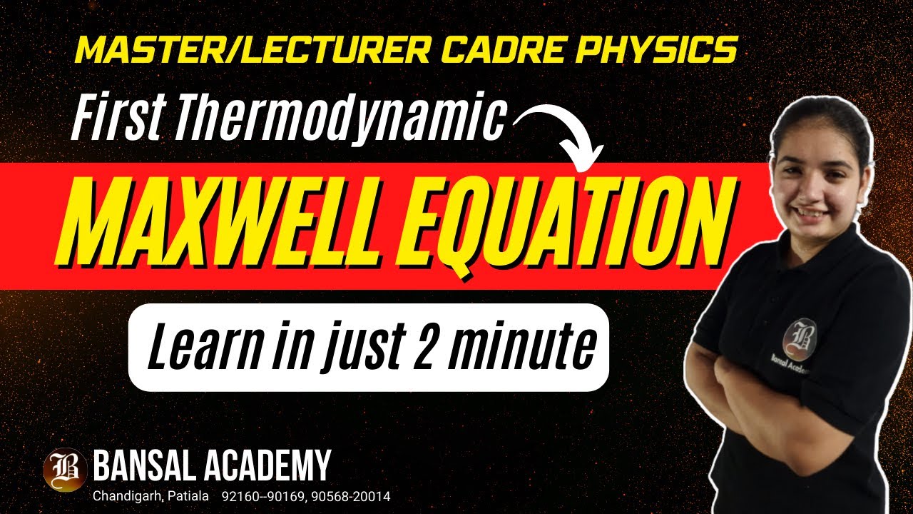 First Law of Thermodynamics - First Maxwell Equation | Master Cadre ...