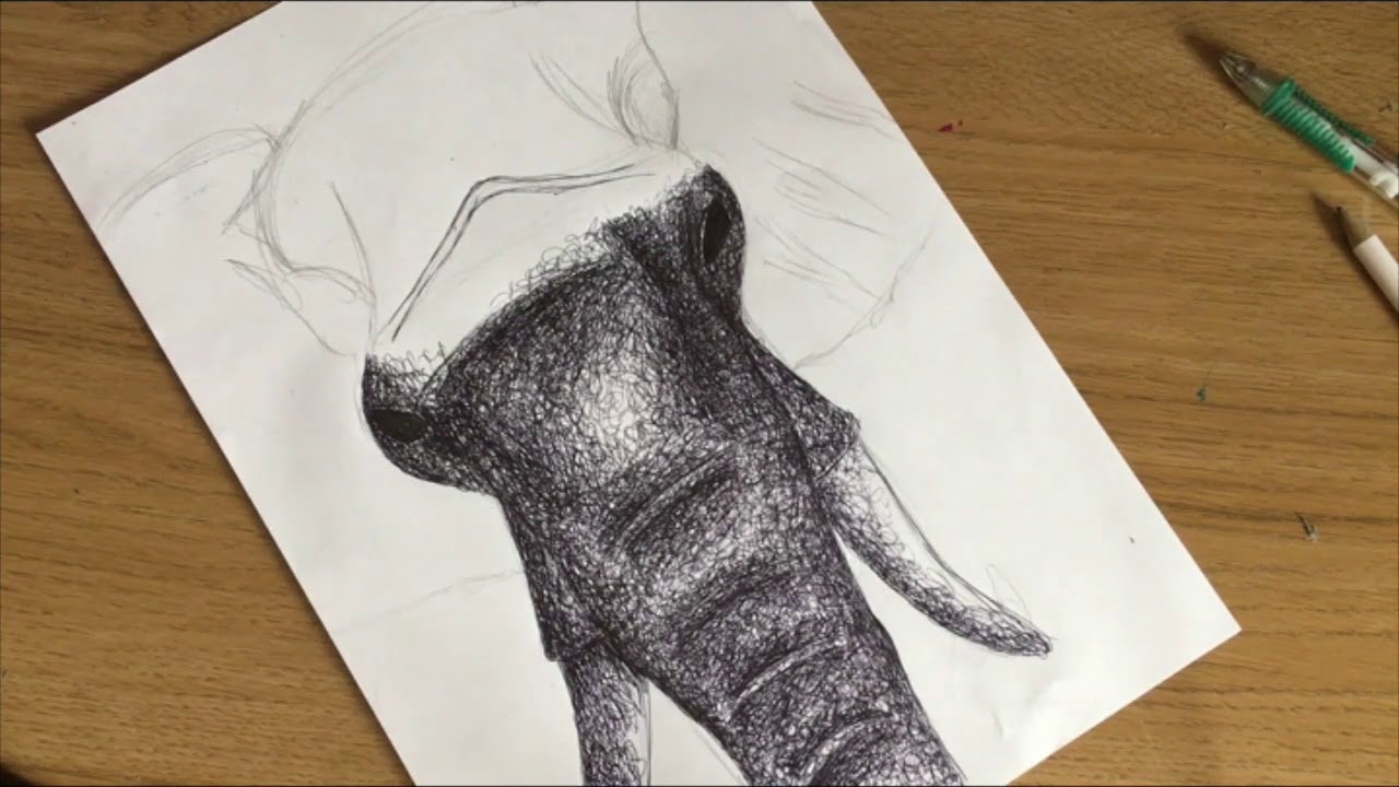 Speed Drawing: An Elephant | Ballpoint Pen - YouTube