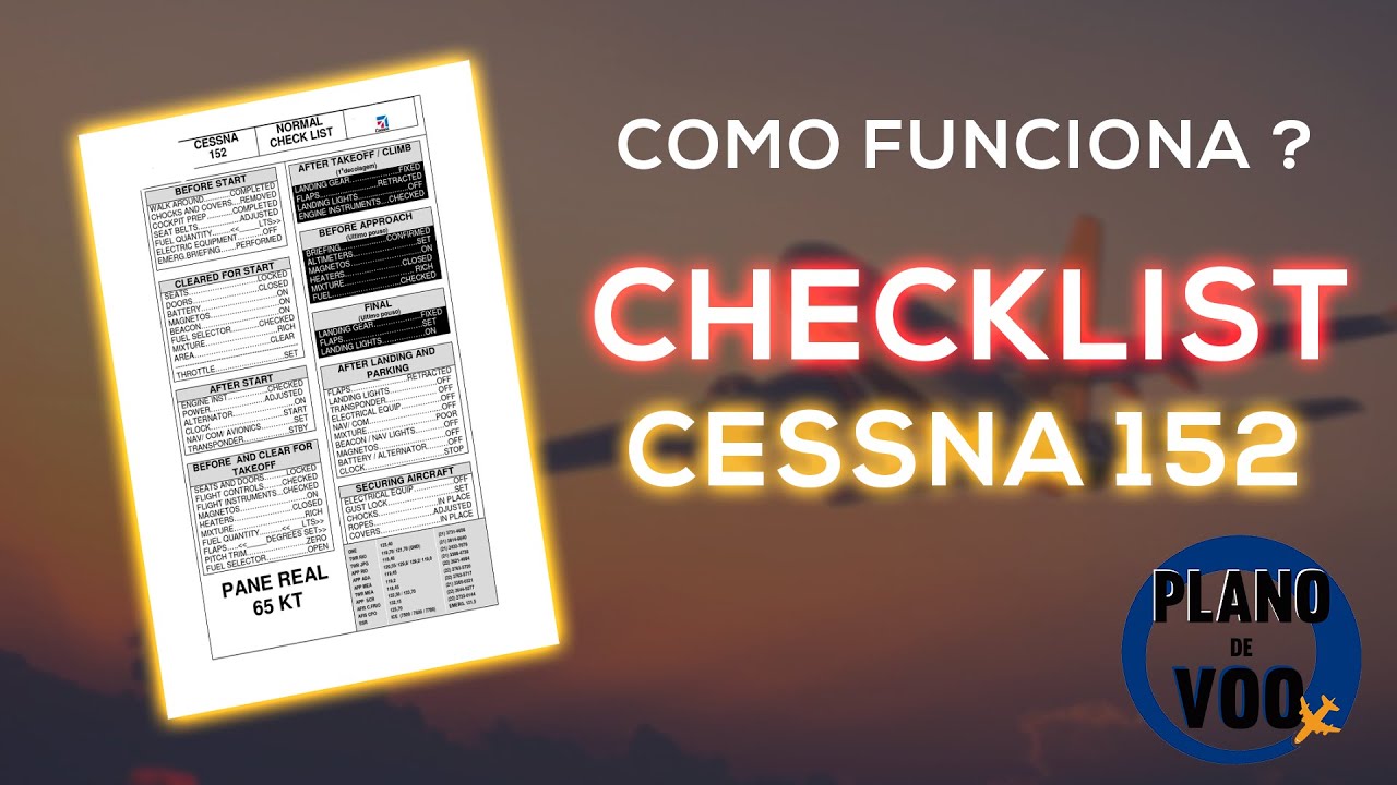 Como funciona o checklist do cessna 152 no curso de PP ? - [HORA6 ...