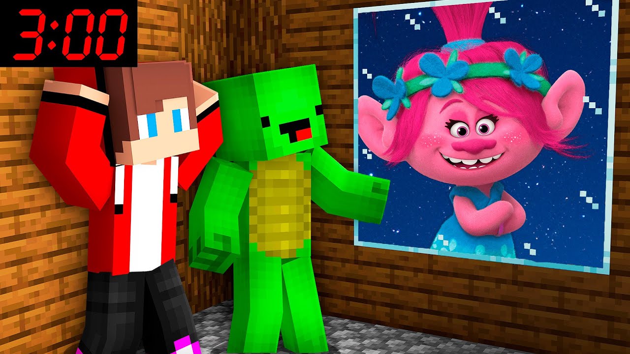Why Trolls Poppy Queen Attacked Mikey and Jj at 3:00 AM in Minecraft ...