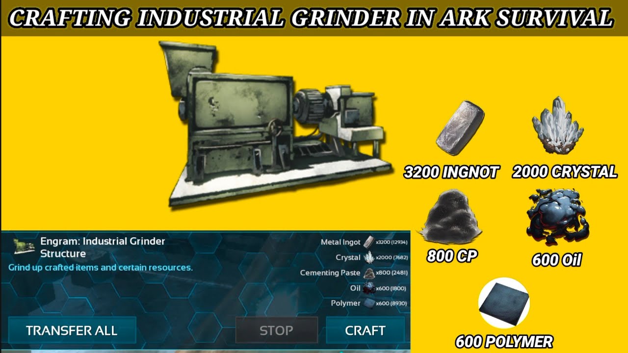 CRAFTING INDUSTRIAL GRINDER IN ARK SURVIVAL! USING GOD CONSOLE # ...