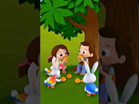 Niloya ve Murat Ağaçtan Meyve Toplayıp Yediler #niloya #portakal #meyve #çizgifilm #cartoon
