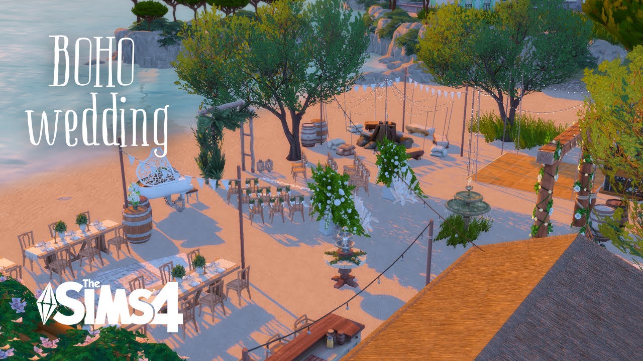 Create a Magical Boho Wedding Venue in The Sims 4 | CC Links - YouTube