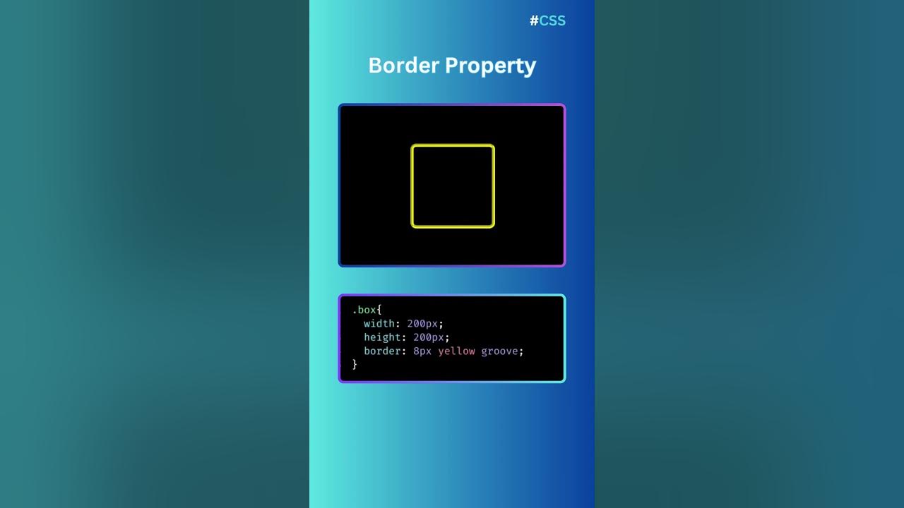 Border Property Css Html Css Learnhtml5andcss3 Htmlcssjavascript 3246