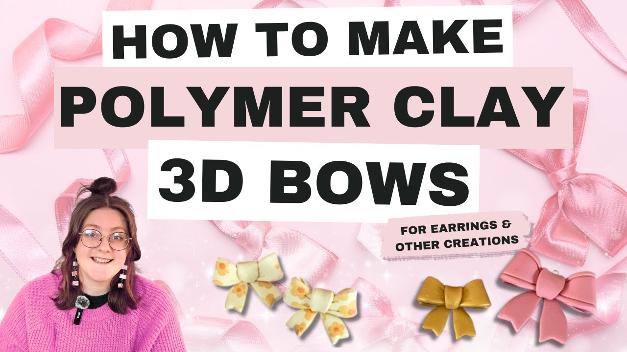 Make 3D Bows with Polymer Clay + Embedding Earring Findings! - YouTube