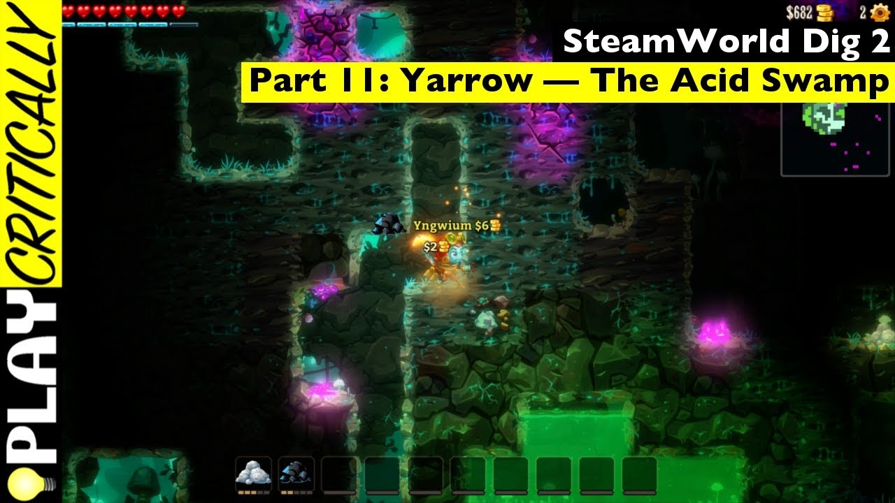SteamWorld Dig 2 — Part 11: Yarrow The Acid Swamp - YouTube