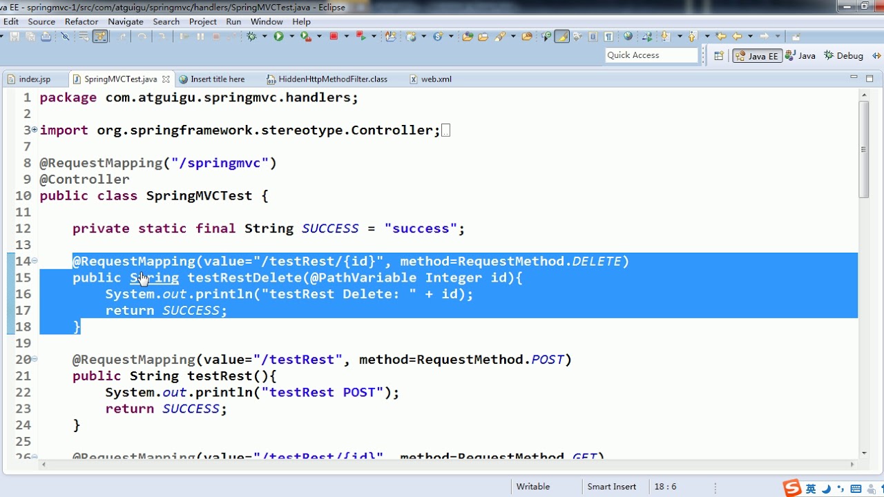 8 尚硅谷 佟刚 SpringMVC RequestMapping HiddenHttpMethodFilter 过滤器 - YouTube