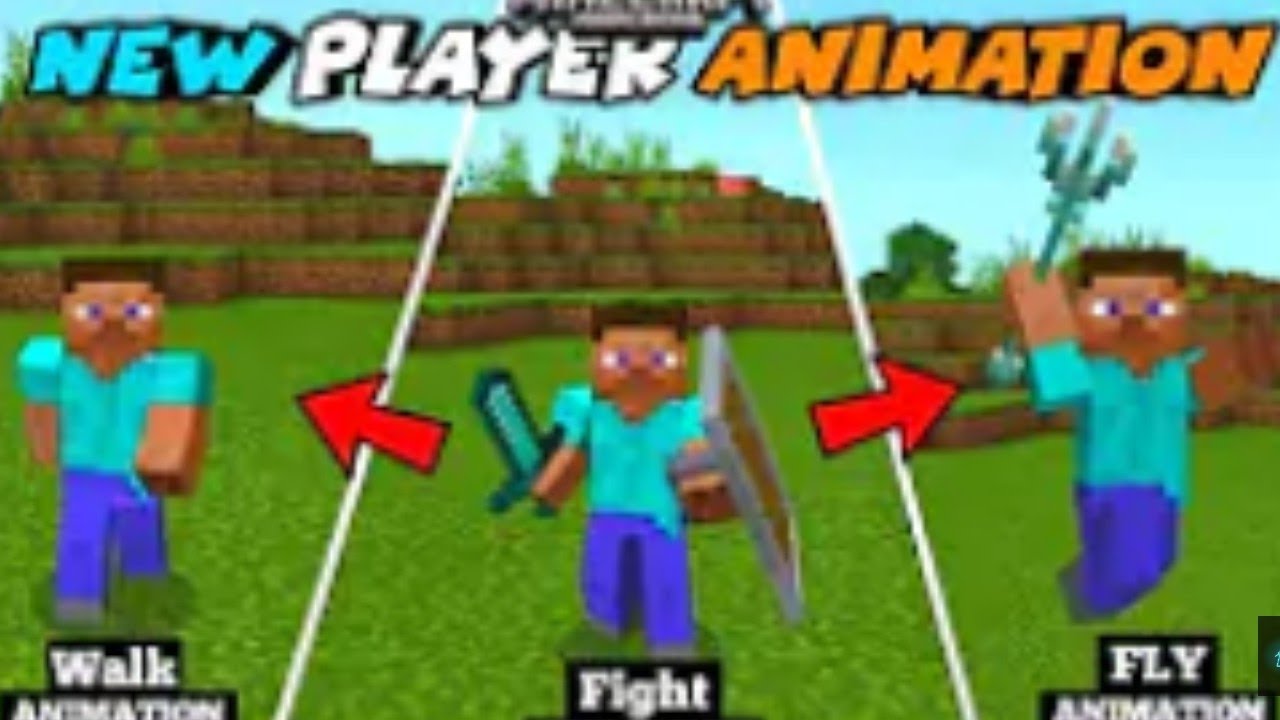new player animation minecraft pe,bedrock, java - YouTube