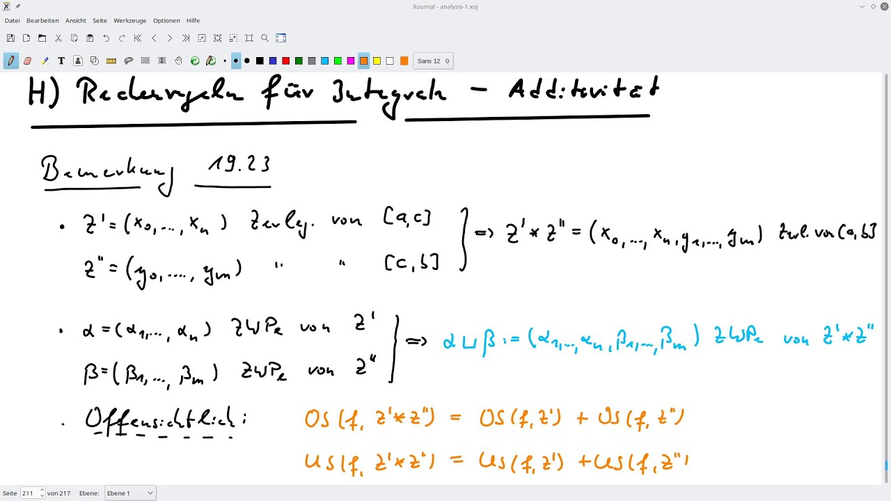Analysis - Teil 81 (Woche 13) - §19 Das Riemann-Integral - H ...