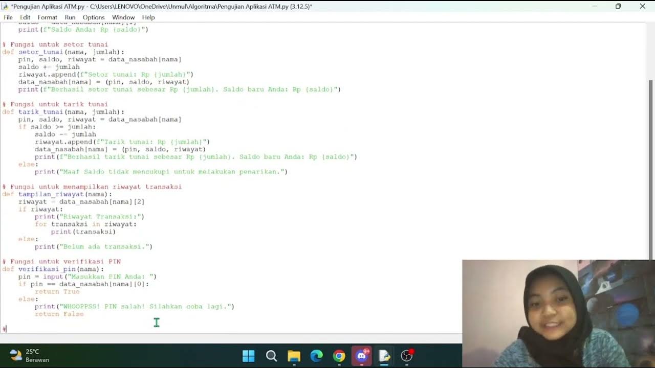Aplikasi Sederhana menggunakan Python - Aplikasi ATM Sederhana - YouTube