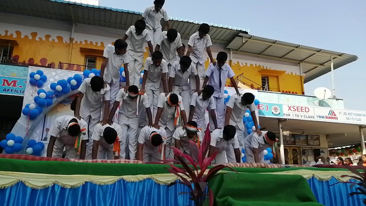 Pyramids performance by mv raman high scool - YouTube