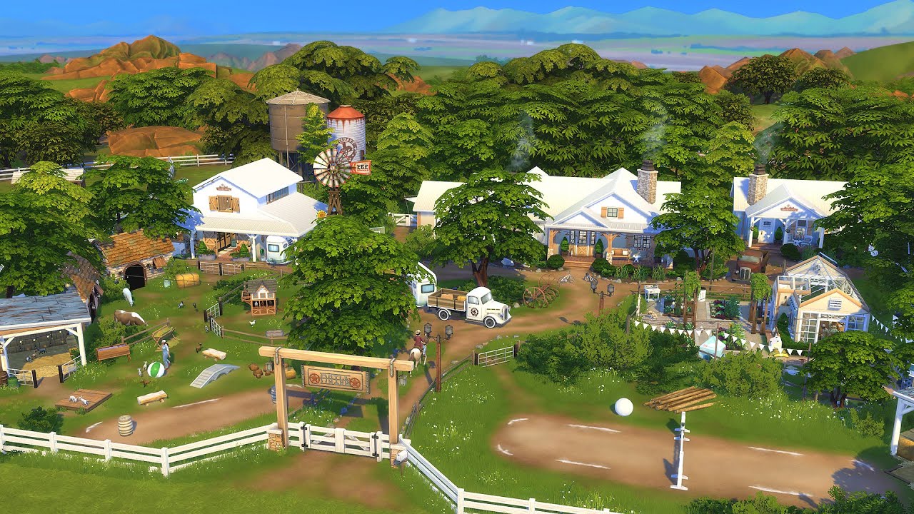 HUGE FAMILY RANCH 🌾 & Guest House || The Sims 4: Horse Ranch || Stop ...