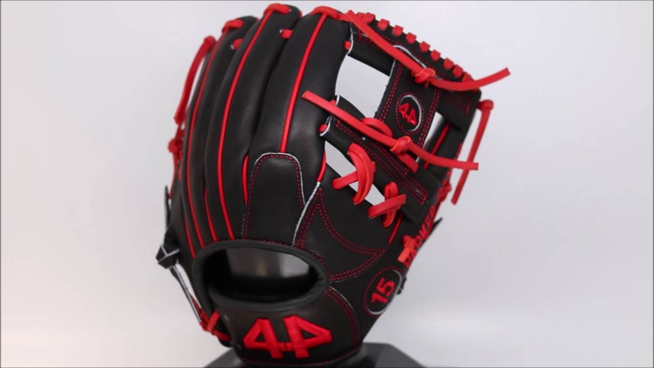 44 Pro Custom Baseball Glove Signature Series Black Red I web - YouTube